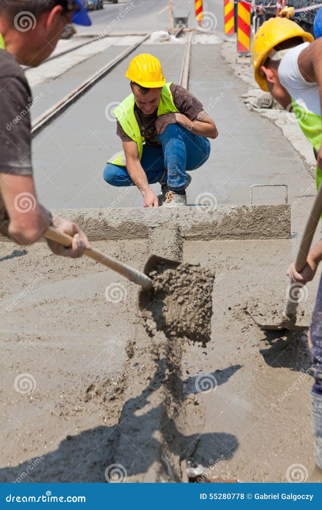Cement workers editorial stock photo. Image of replace - 55280778