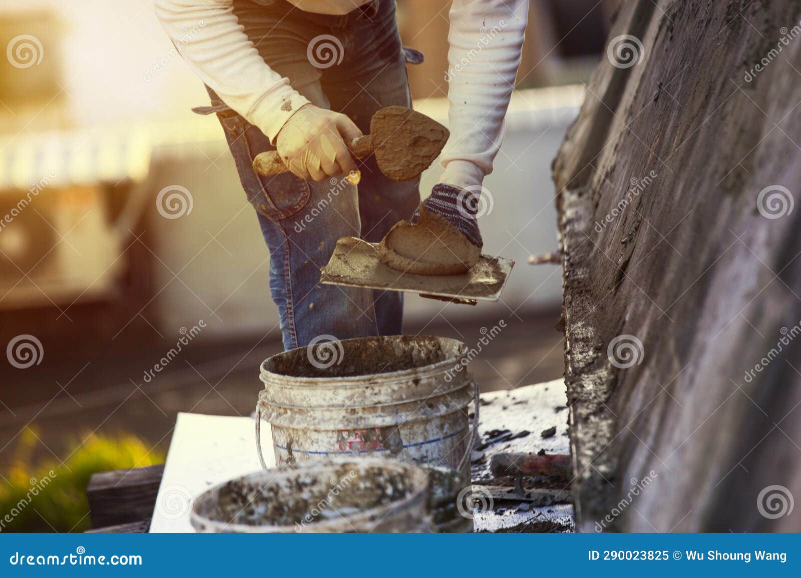 Cement Workers, Professional, Repair, Mud Work, Engineering Stock Image ...