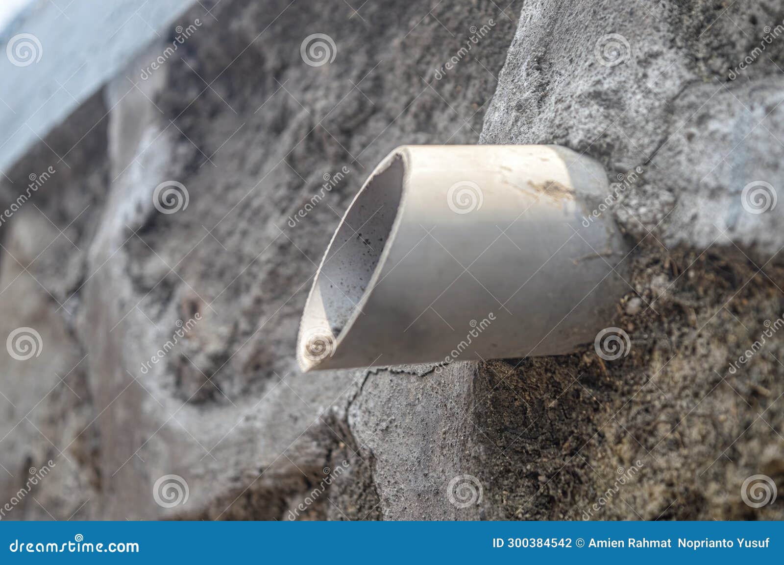 Cemented End of the Drain Pipe Stock Photo - Image of storm, background ...