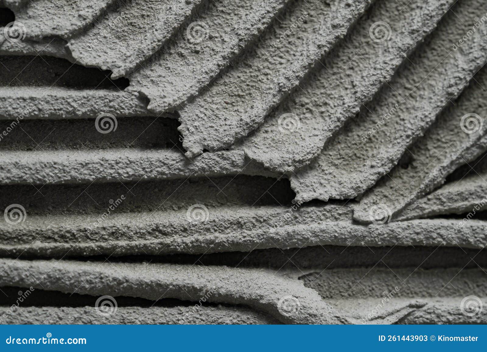 Cementitious Adhesive Applied To Floor or Wall Ready To Receive the ...