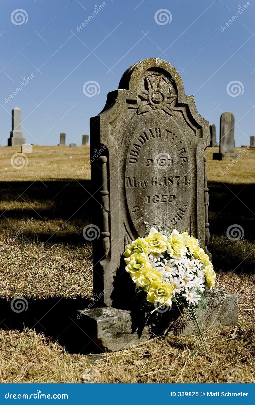 Cemetary stock image. Image of hill, color, death, grass - 339825