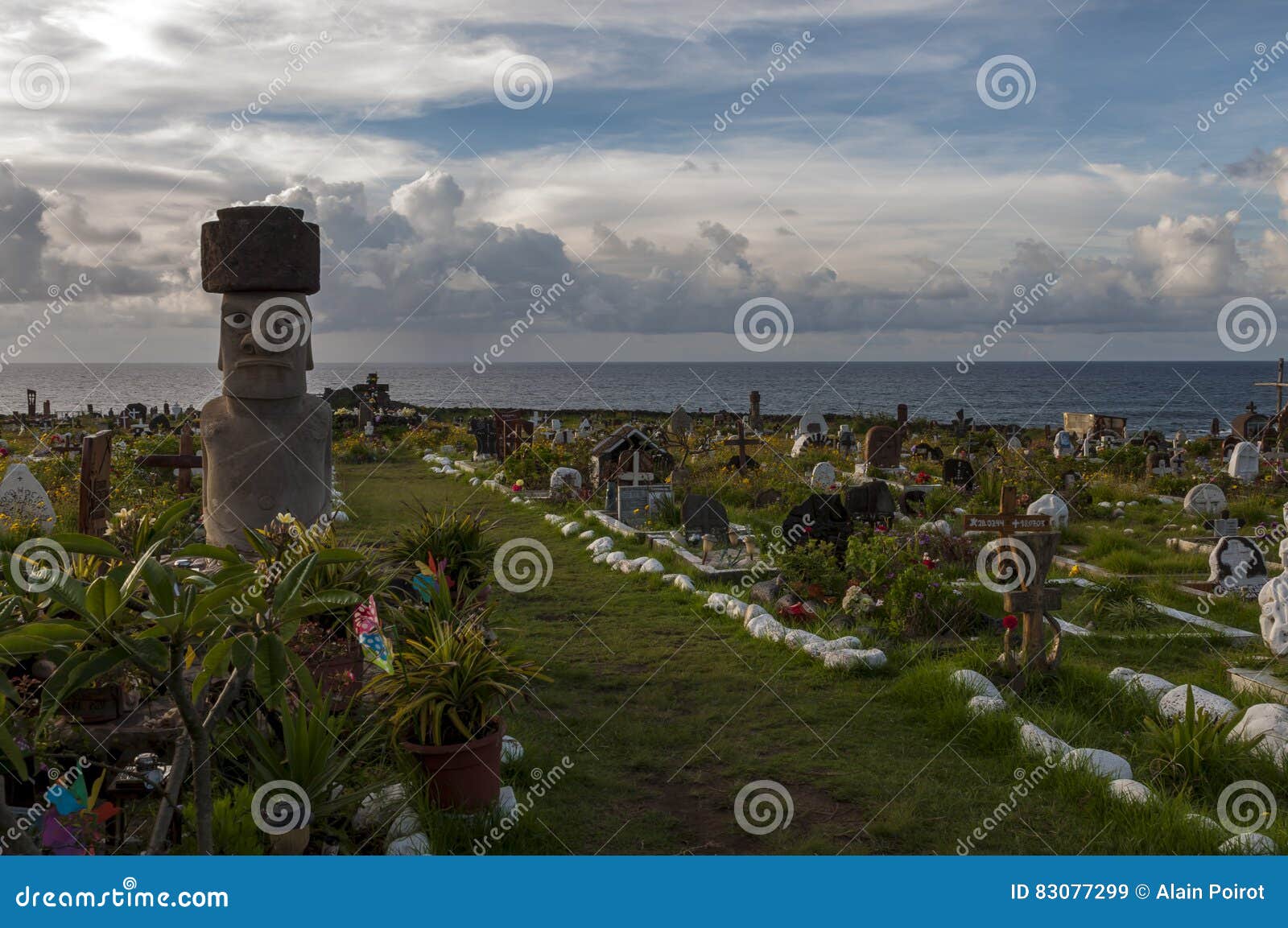 Cemetary at Hanga Roa , Easter Island, Chile Editorial Stock Image ...
