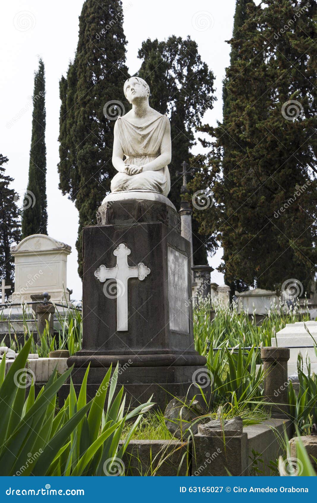 Cemetary statue stock image. Image of angel, sculpture - 63165027