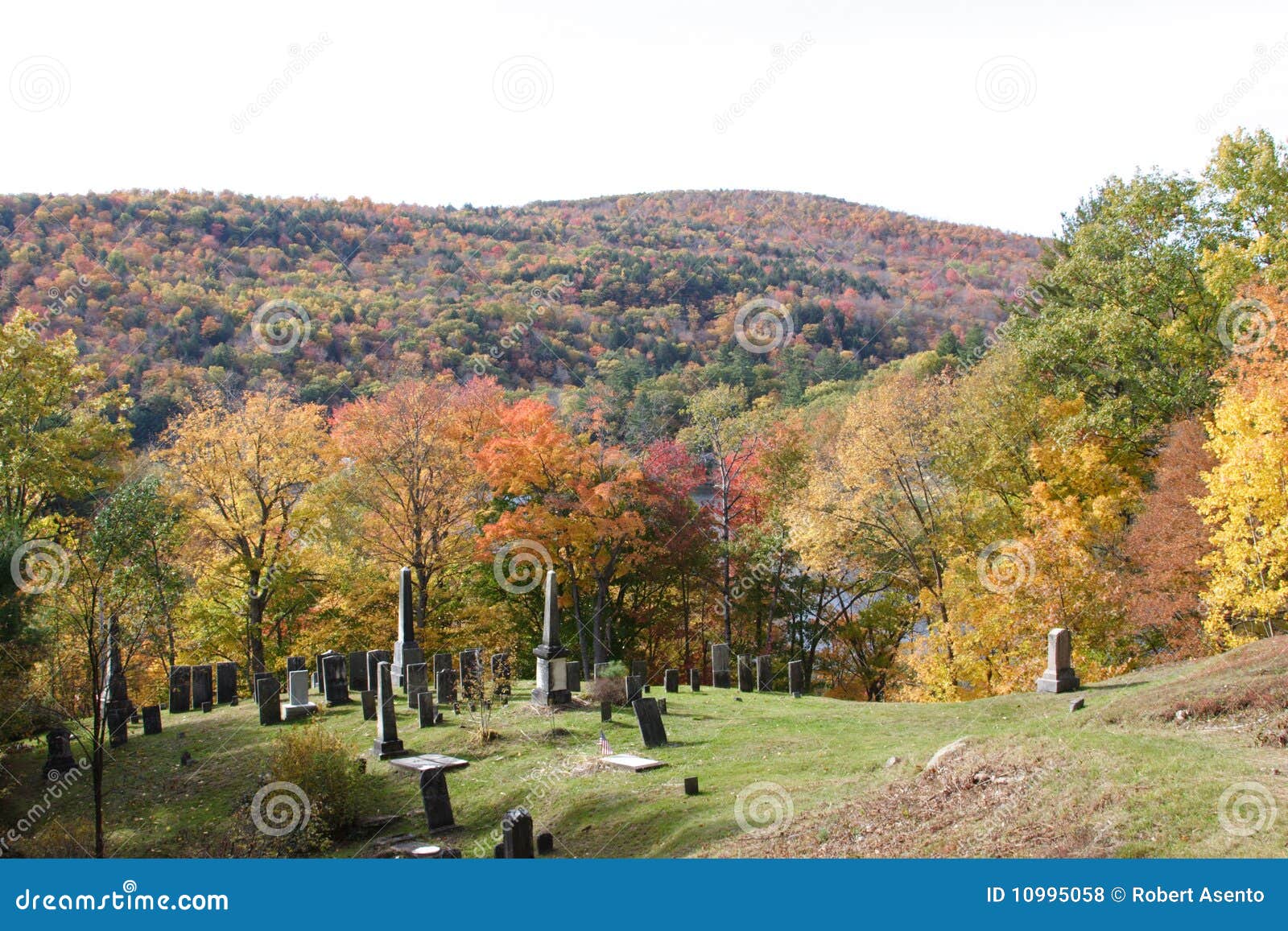 Cemetary on Top of a Hill in Autumn Stock Photo - Image of peace, bury ...