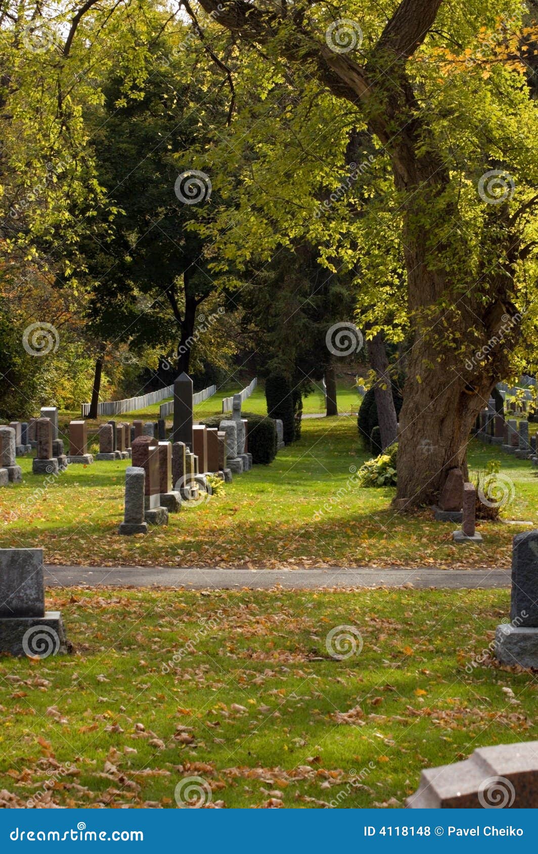Cemetery stock photo. Image of path, cemetery, colorful - 4118148