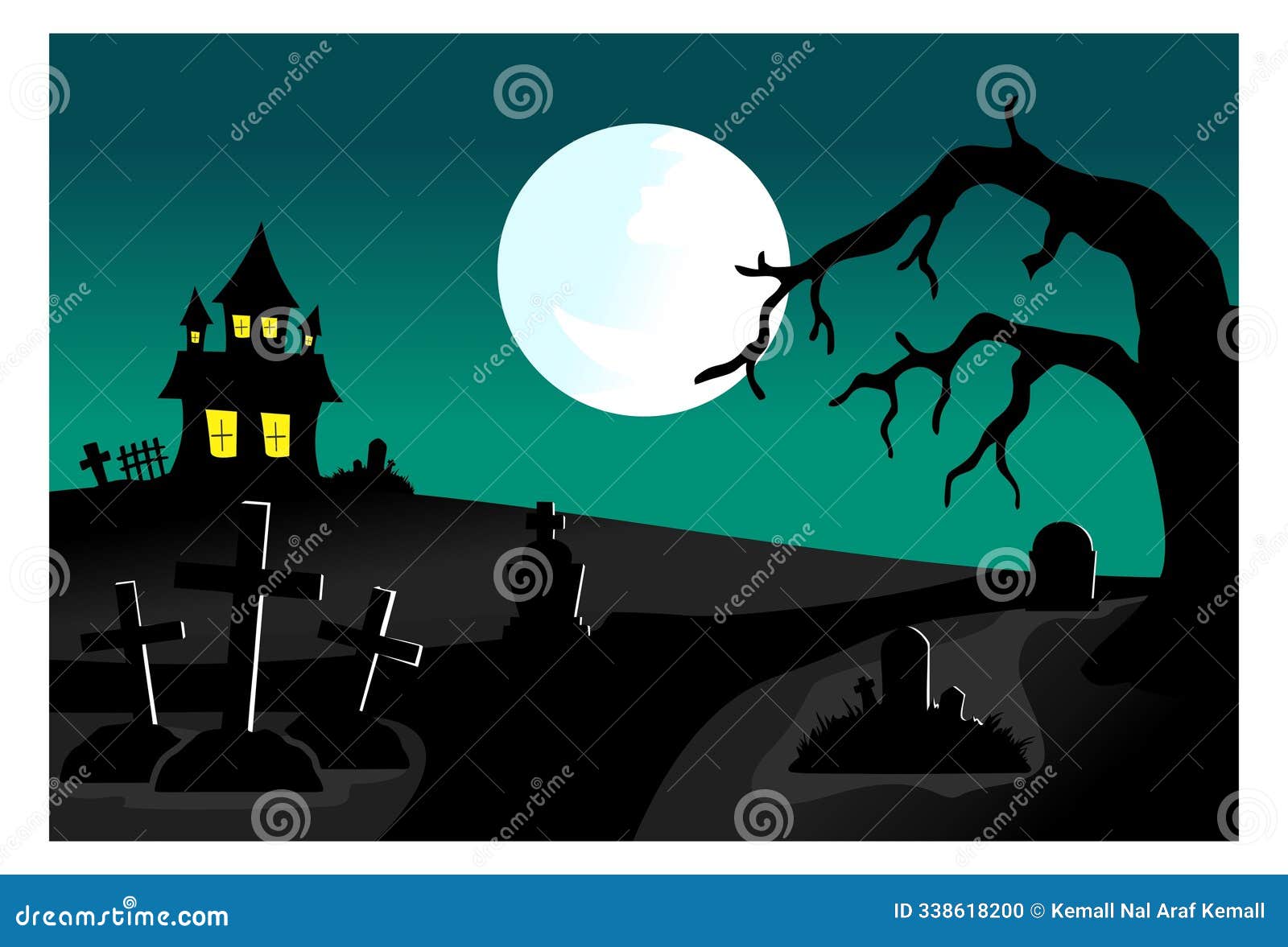 Cemetery Background Vector Image Stock Vector - Illustration of brand ...