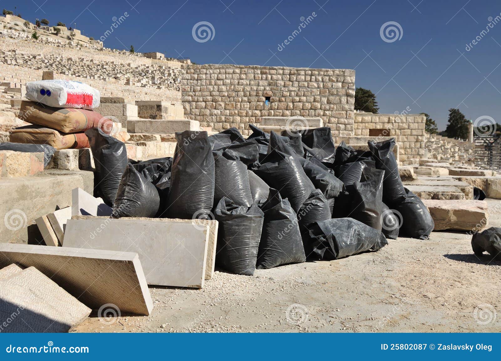 Cemetery construction. stock image. Image of landscape - 25802087