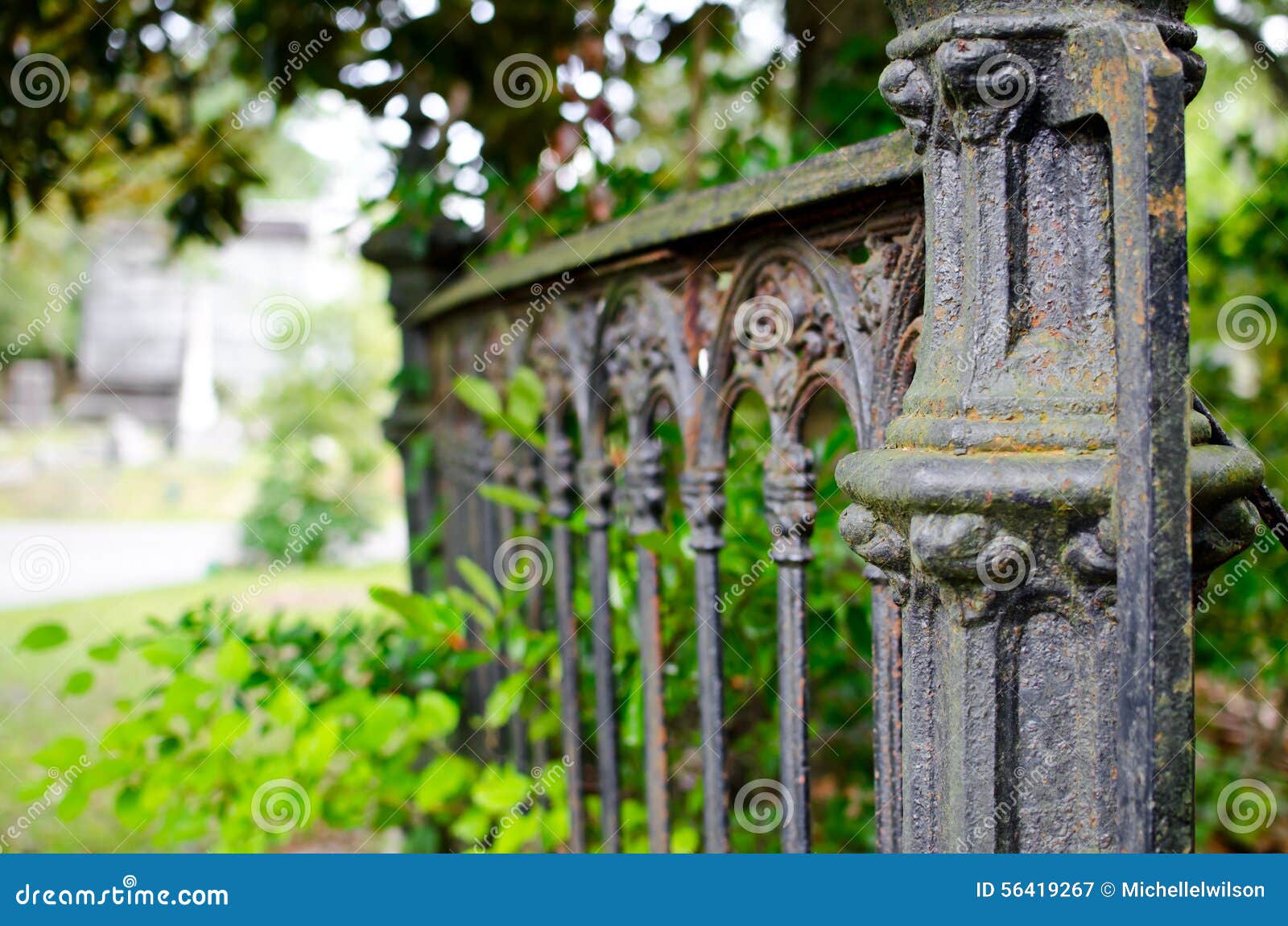 Cemetery Fence stock image. Image of decorative, iron - 56419267