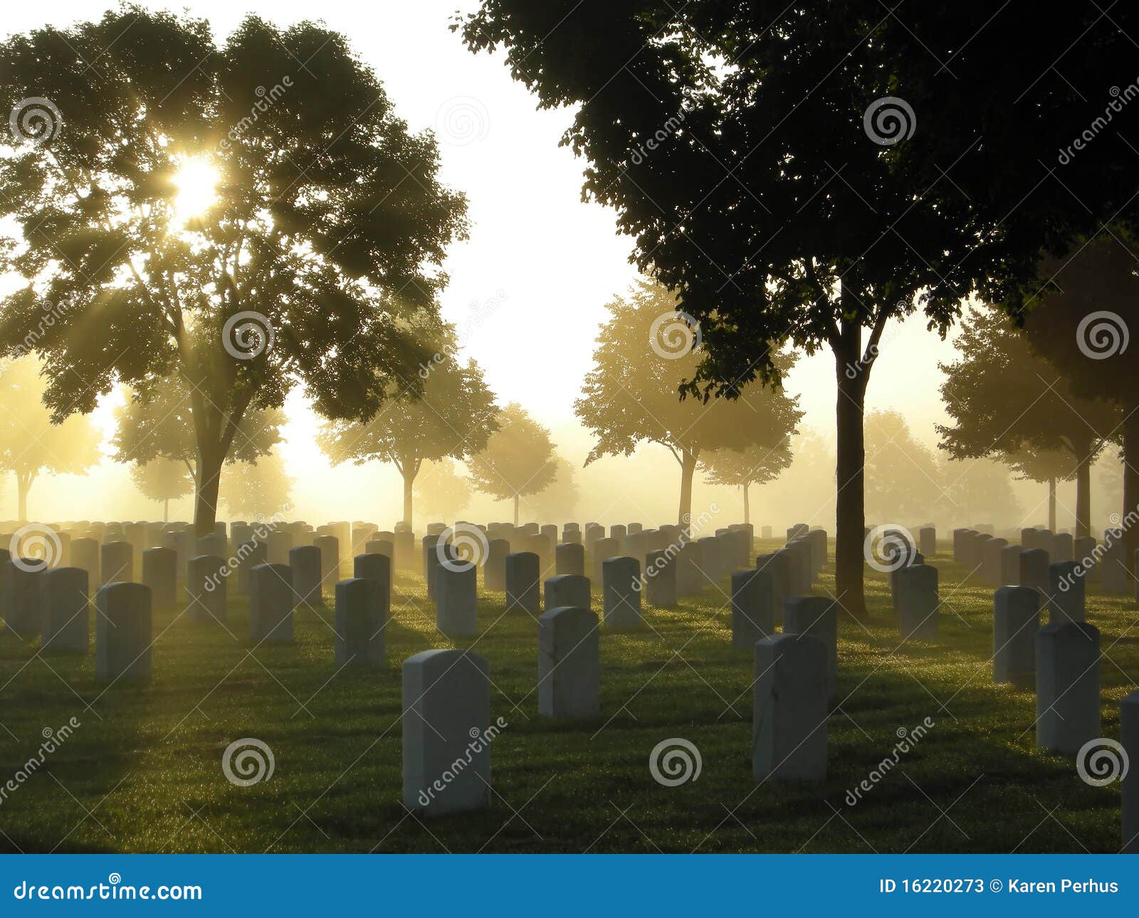 Cemetery in the Fog stock image. Image of gravestone - 16220273