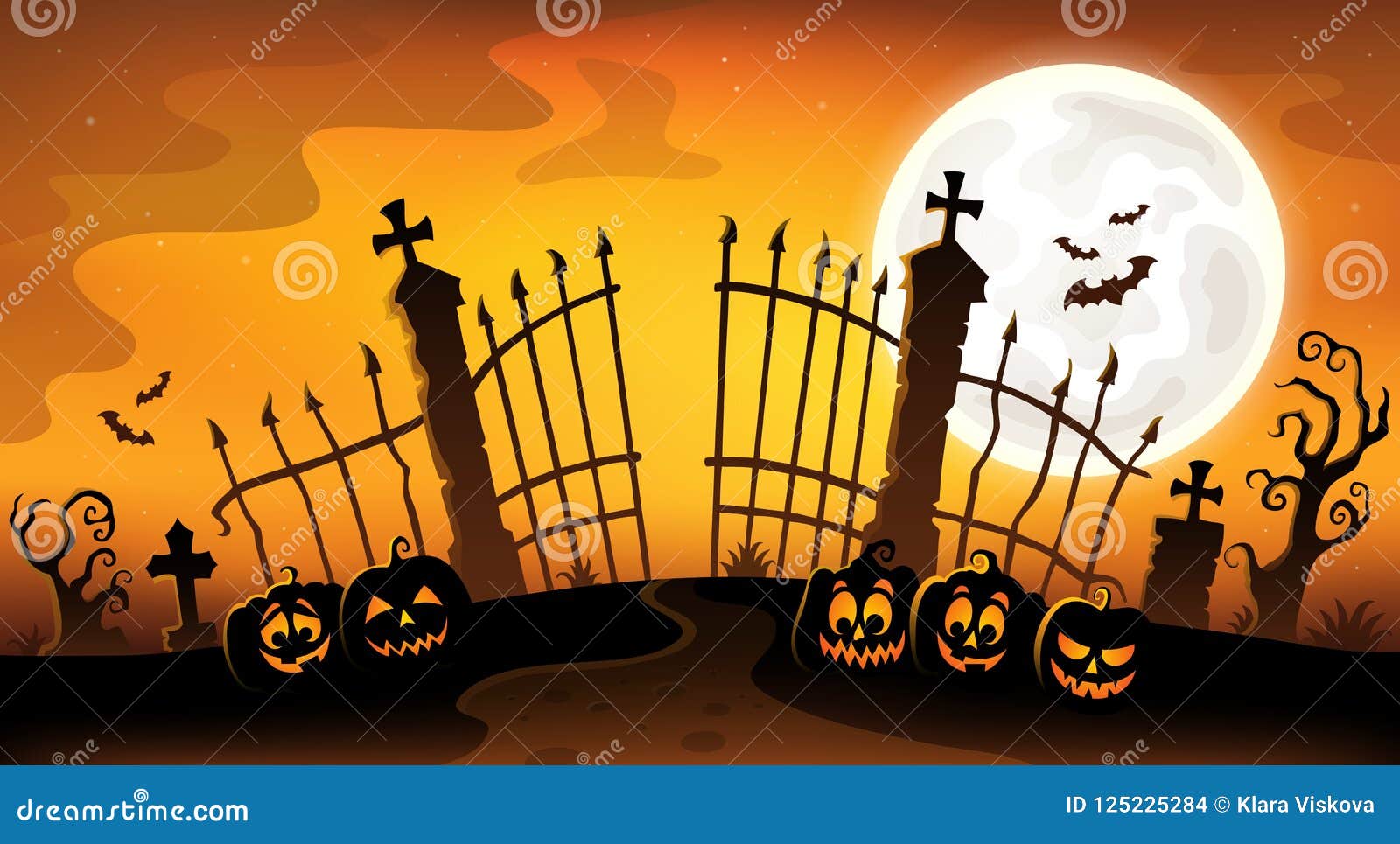 Cemetery Gate Silhouette Theme 5 Stock Vector - Illustration of ...