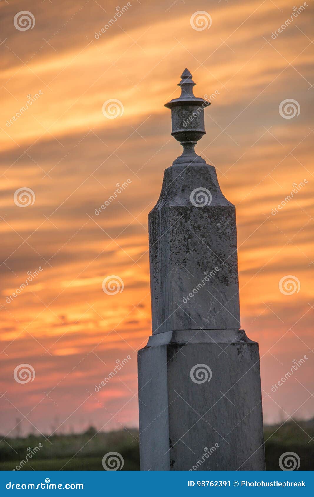 Cemetery Gravestone at Sunset Stock Image - Image of cemetery ...
