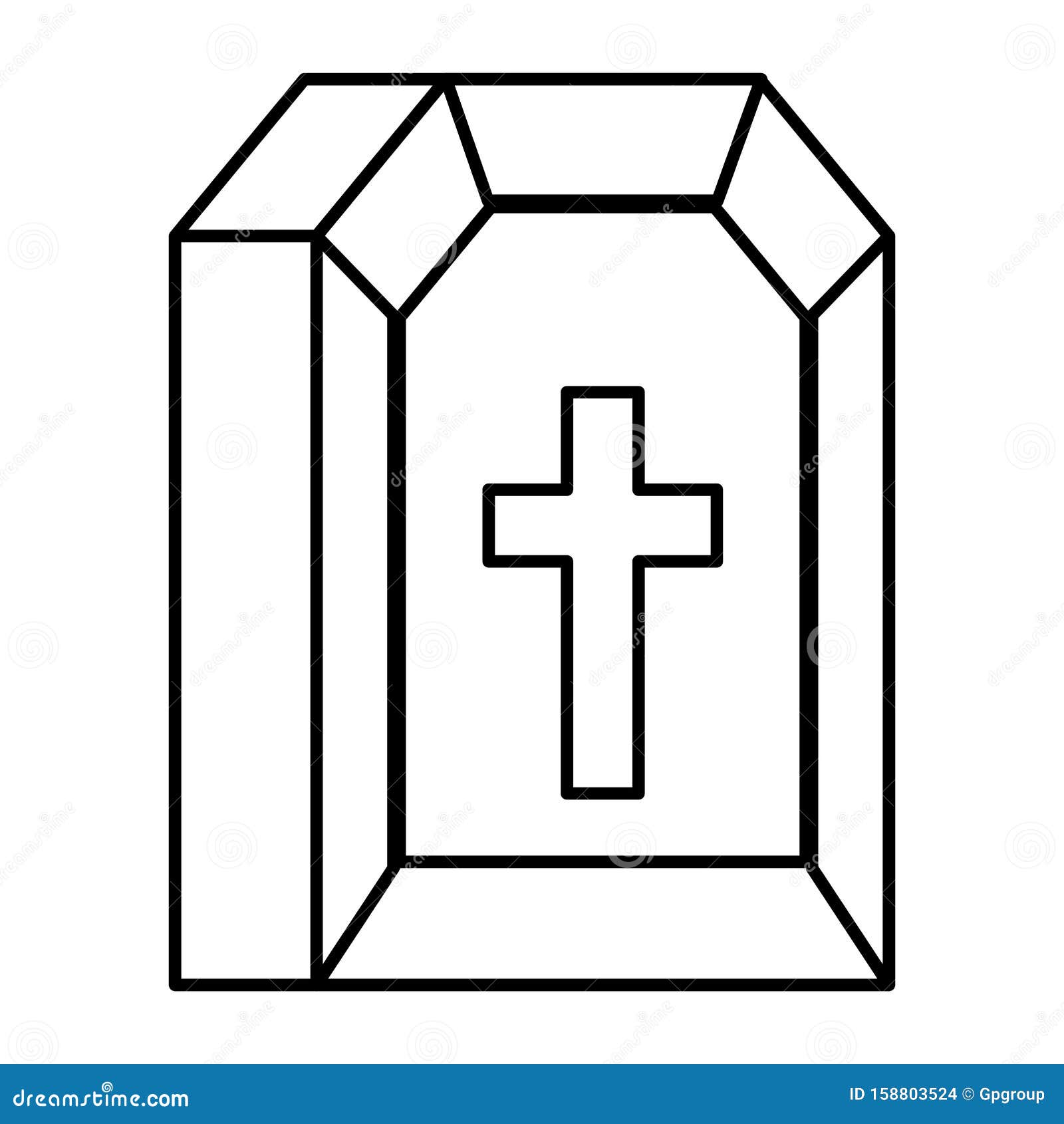 Cemetery Graveyard with Cross Icon Stock Vector - Illustration of ...