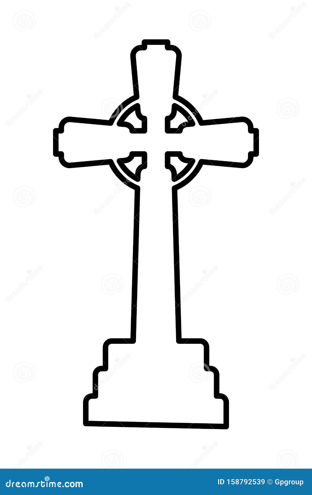 Cemetery Graveyard with Cross Icon Stock Vector - Illustration of ...