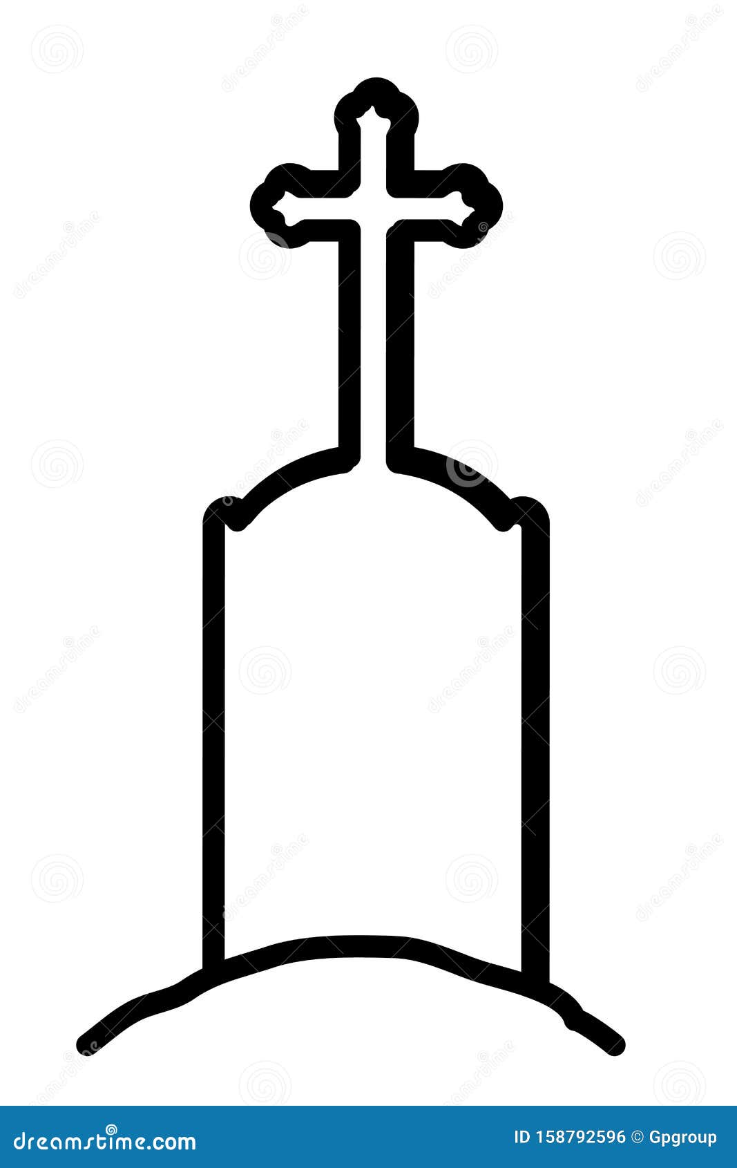 Cemetery Graveyard with Cross Icon Stock Vector - Illustration of ...