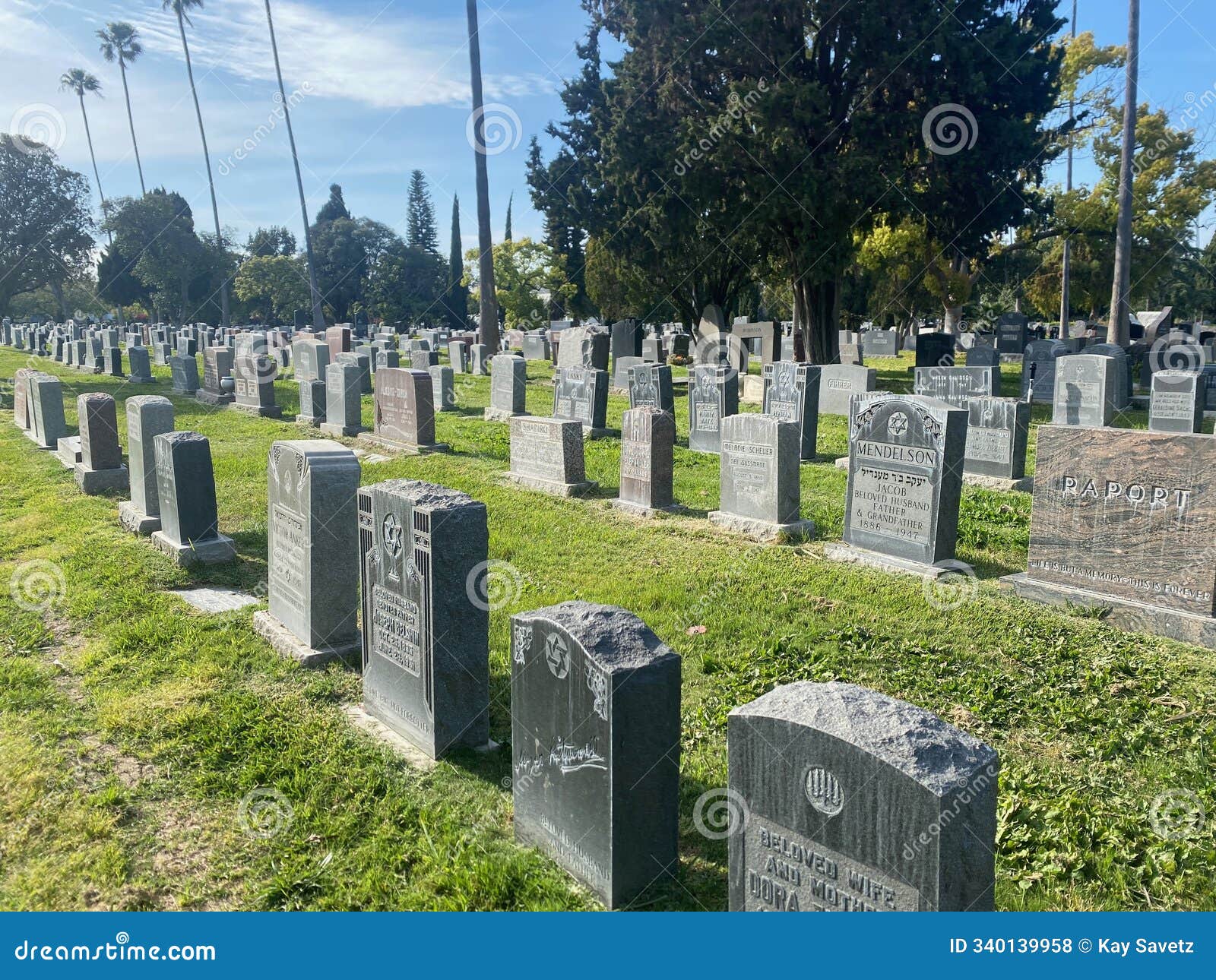 Cemetery with Headstones - Hollywood Forever in Hollywood California ...