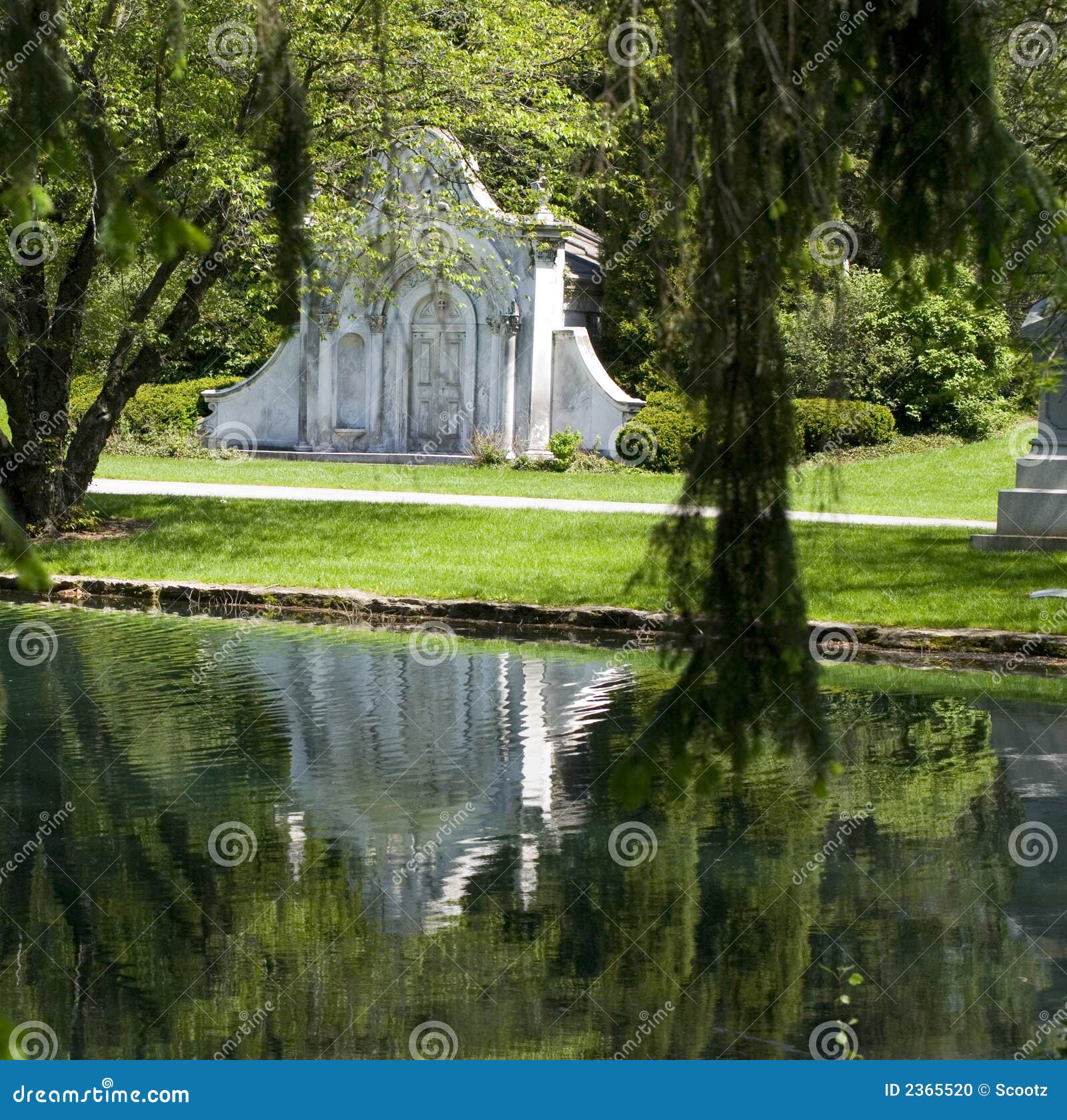 Cemetery lake reflection stock photo. Image of monument - 2365520