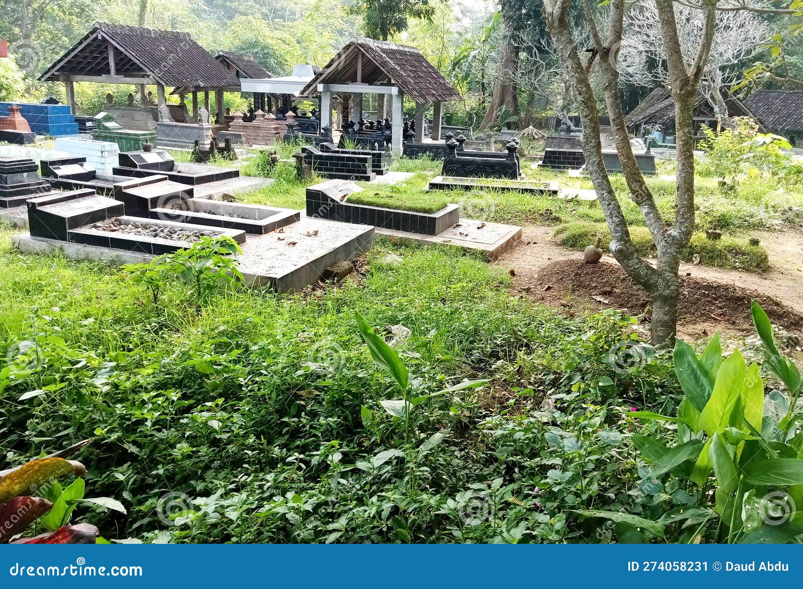 A Cemetery in the Land of Java, Indonesia Stock Image - Image of jungle ...