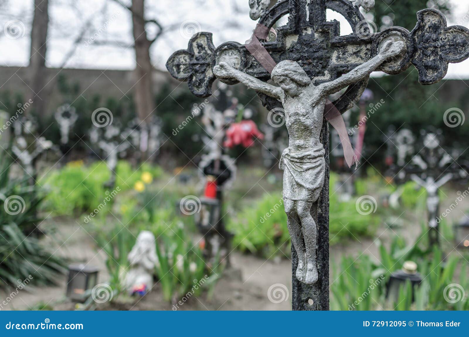 Cemetery and many crosses stock image. Image of christ - 72912095