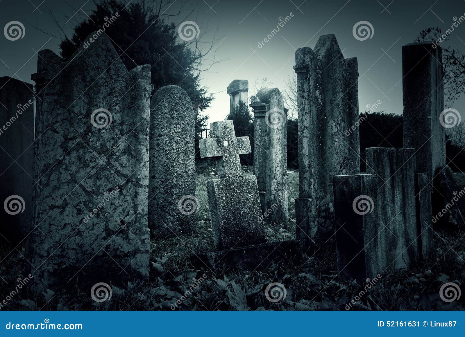 Cemetery night stock image. Image of dramatic, fantasy - 52161631