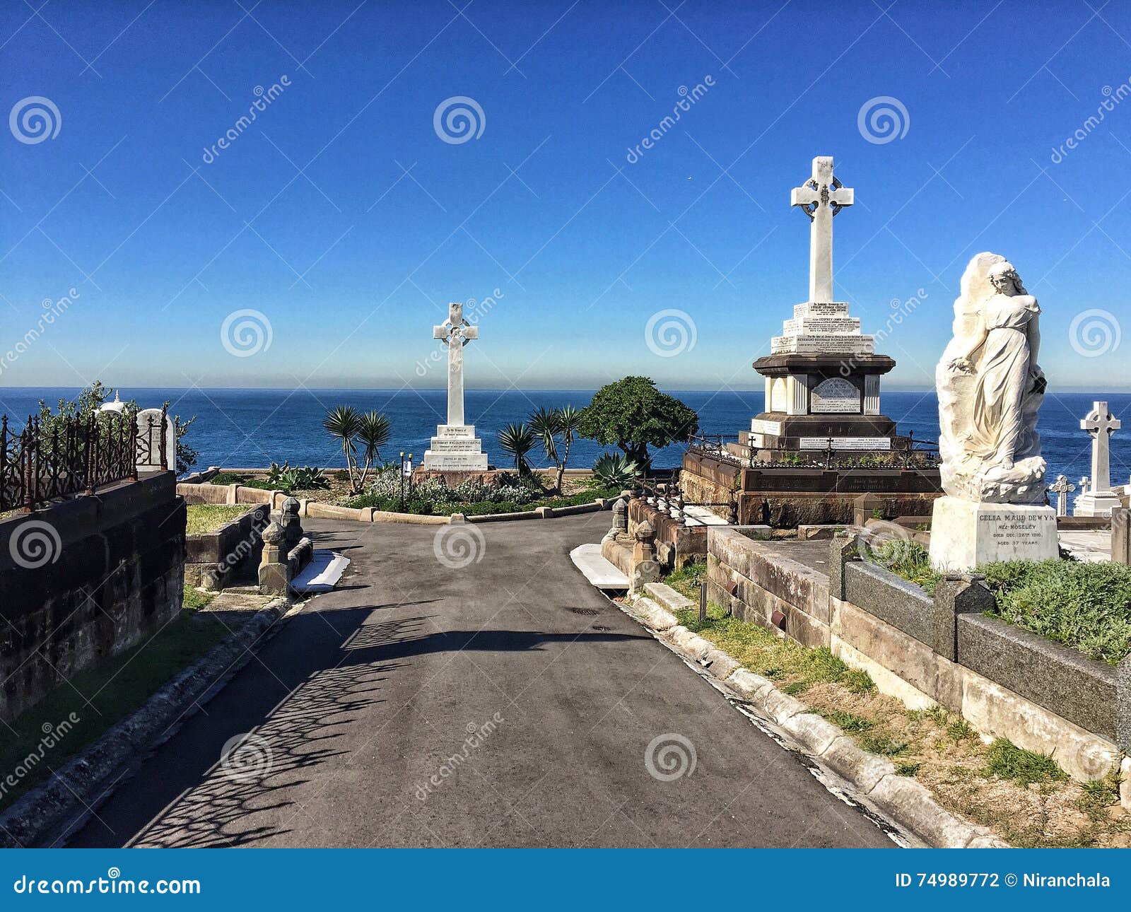Cemetery by the ocean stock photo. Image of cemetery - 74989772