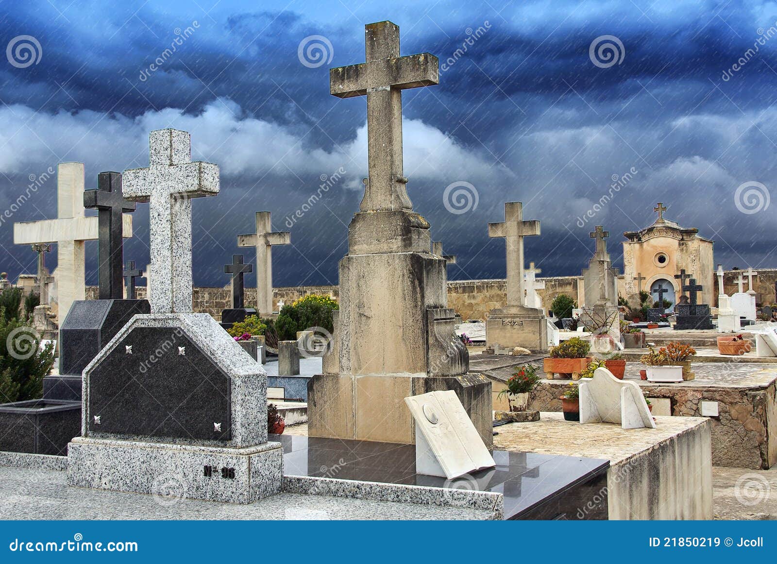 Cemetery Rain stock image. Image of death, monument, history - 21850219