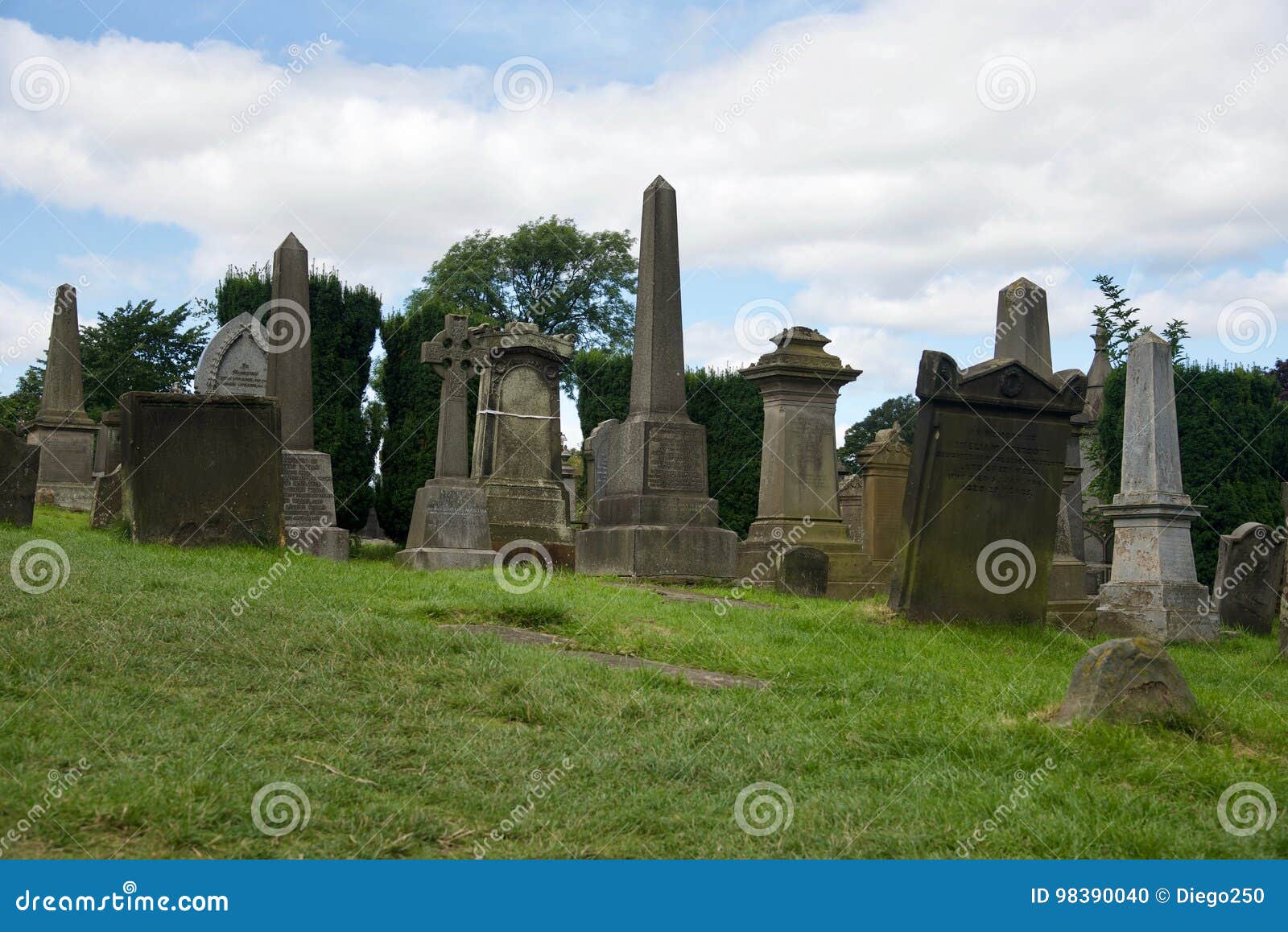 Cemetery in Scotland editorial image. Image of ocean - 98390040