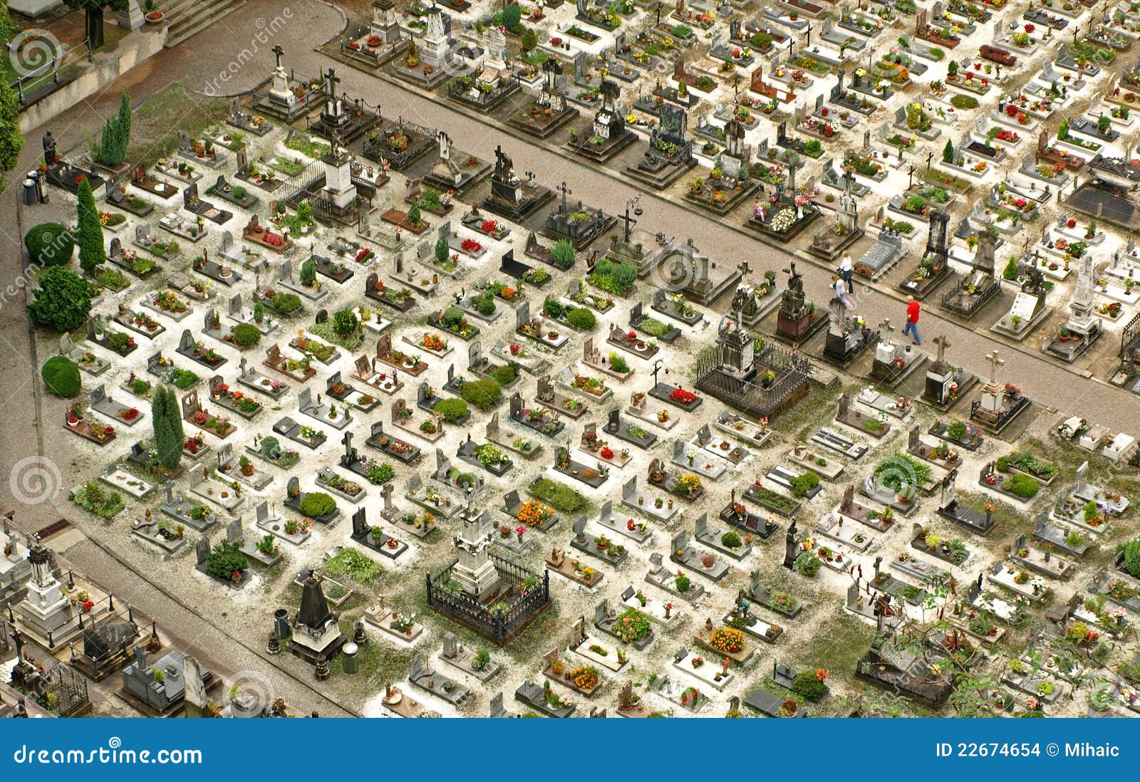 Cemetery seen from above stock photo. Image of cross - 22674654