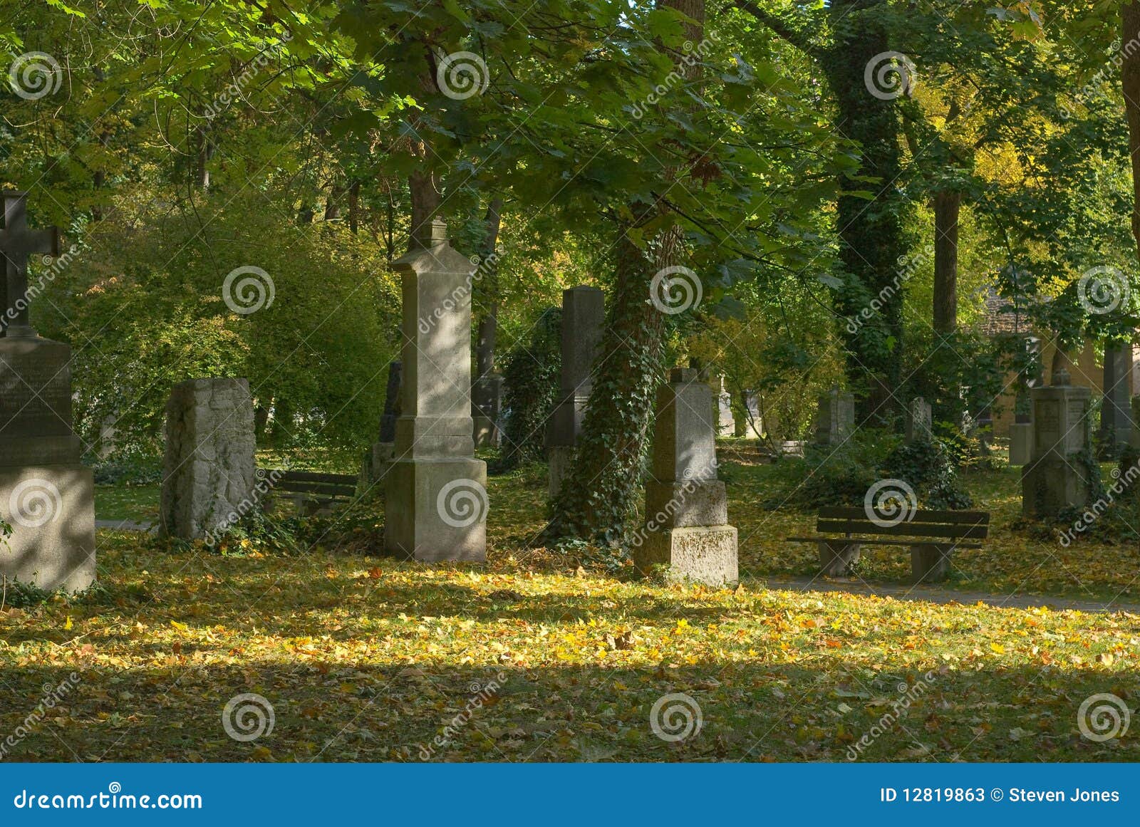 Cemetery in Shadows stock image. Image of haunted, gloom - 12819863