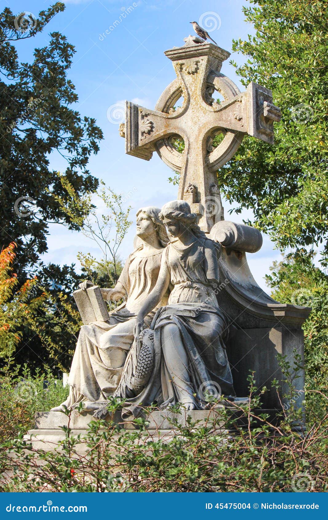Cemetery Statues stock photo. Image of nature, grave - 45475004