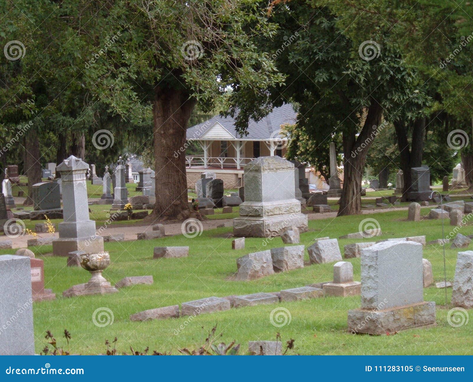 Cemetery stock image. Image of cinderblocks, gravestone - 111283105