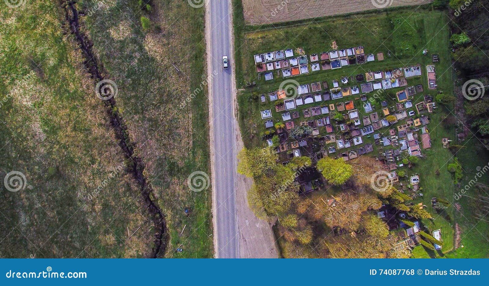 Cemetery view form above stock photo. Image of cemetery - 74087768