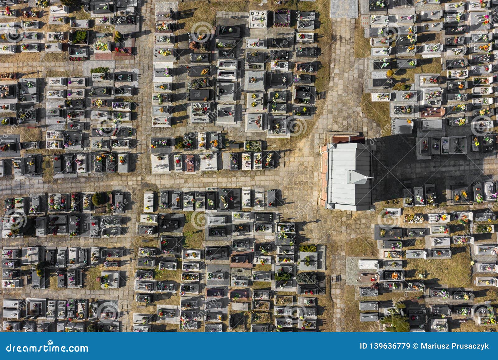 Cemetery. a View of the Gravestones from Above Stock Image - Image of ...
