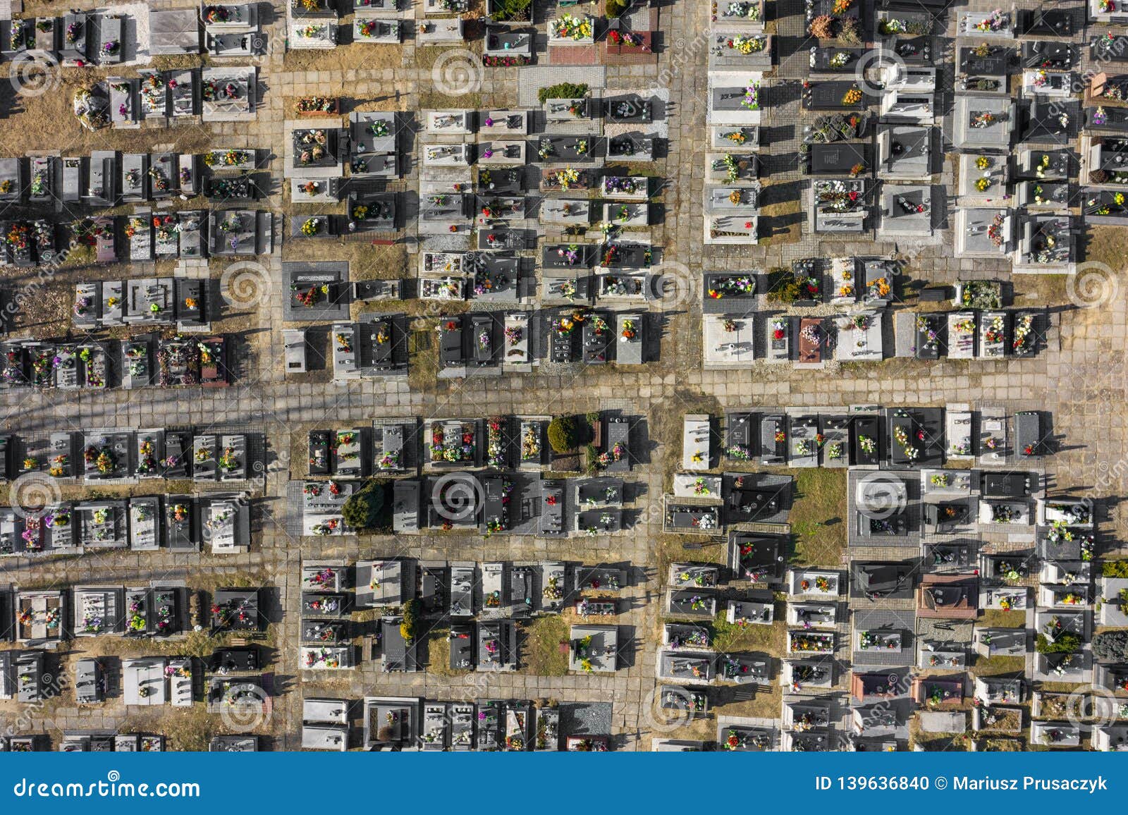 Cemetery. a View of the Gravestones from Above Stock Photo - Image of ...
