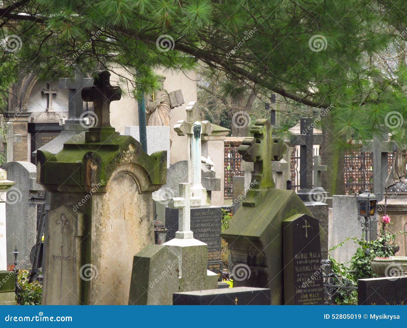 Cemetery on Vysehrad in Prague Editorial Stock Image - Image of beauty ...