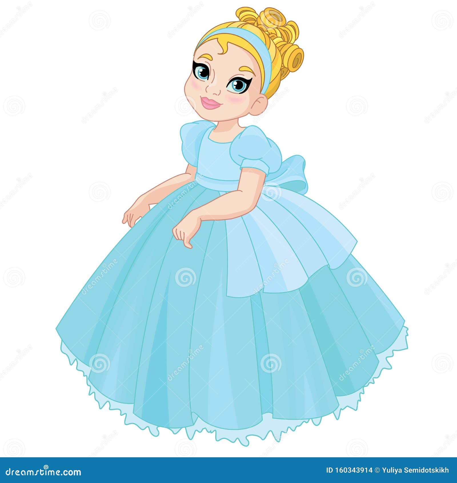 Cenicienta linda princesa. ilustración del vector. Ilustración de azul ...