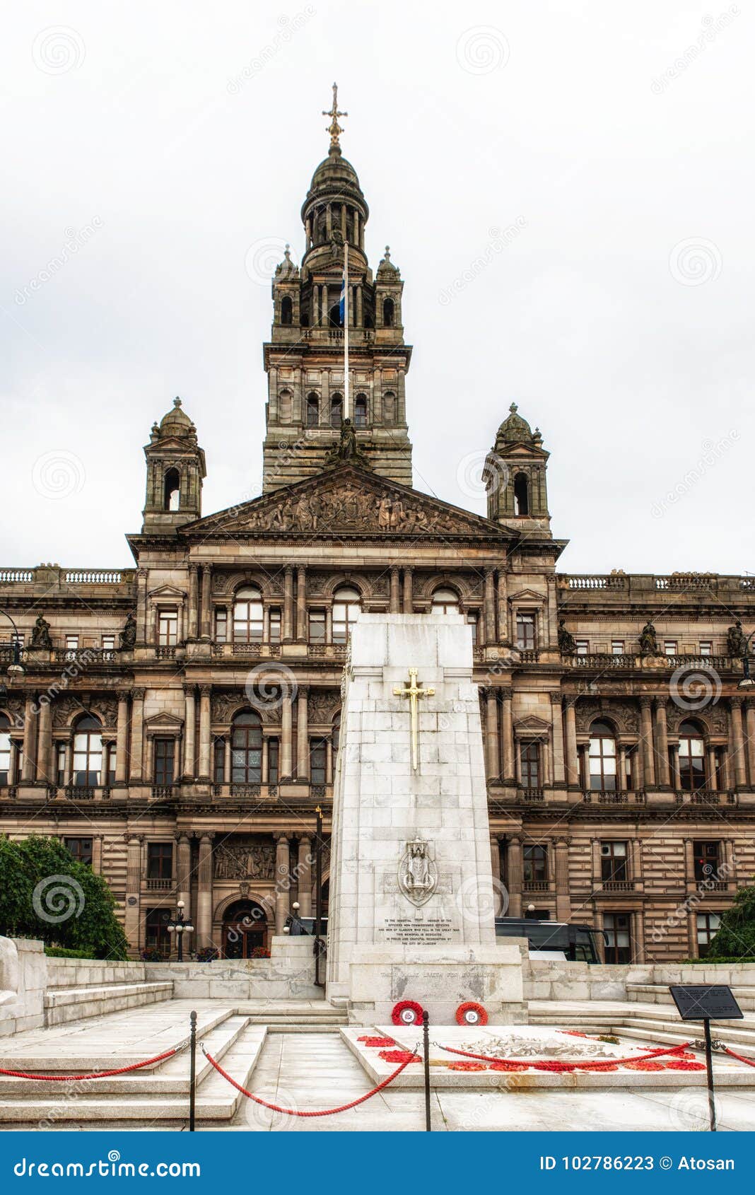 Glasgow Cenotaph editorial stock photo. Image of royal - 102786223