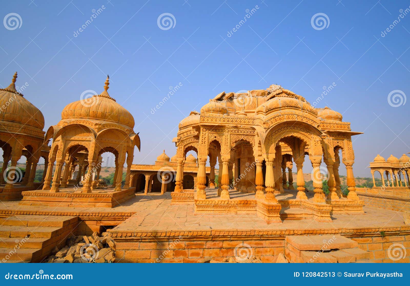 Cenotaphs of Bada Bagh at Jaisalmer. Stock Image - Image of bagh ...