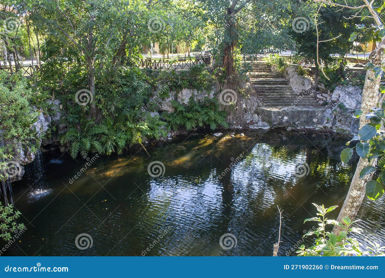 Cenote Akbal stock photo. Image of stone, nature, blue - 271902260