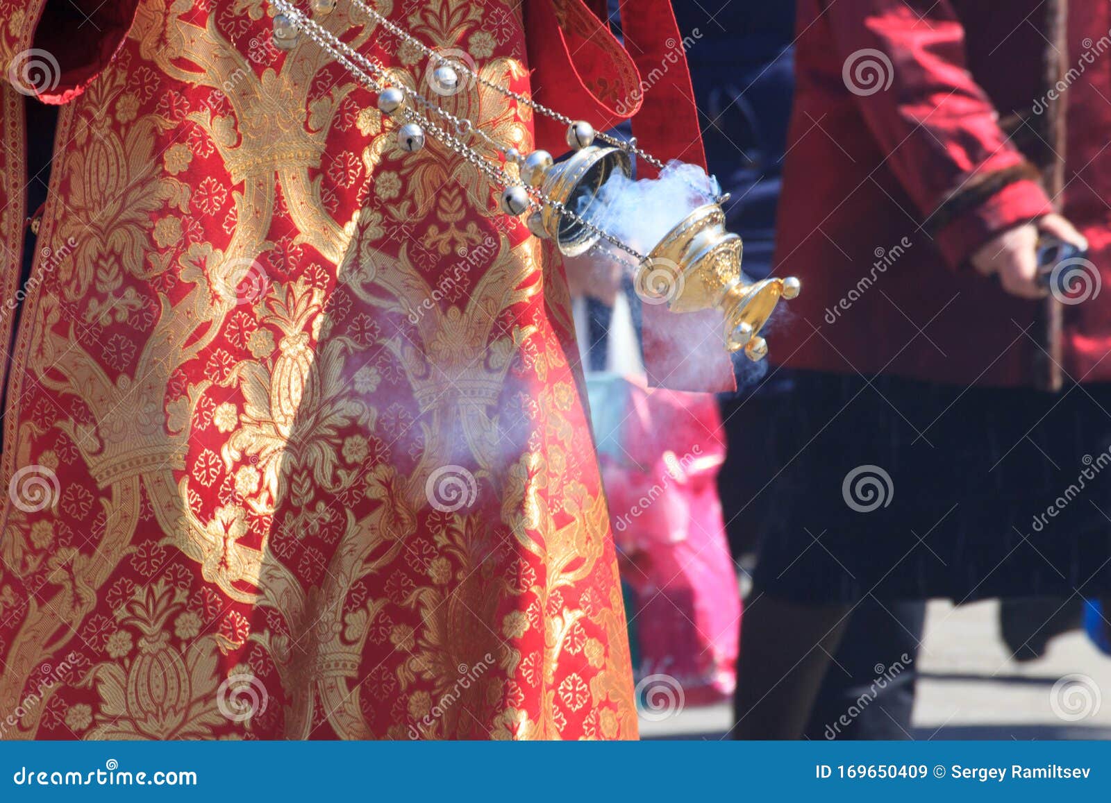 Censer in the Hand of an Orthodox Priest during a Procession on Easter ...
