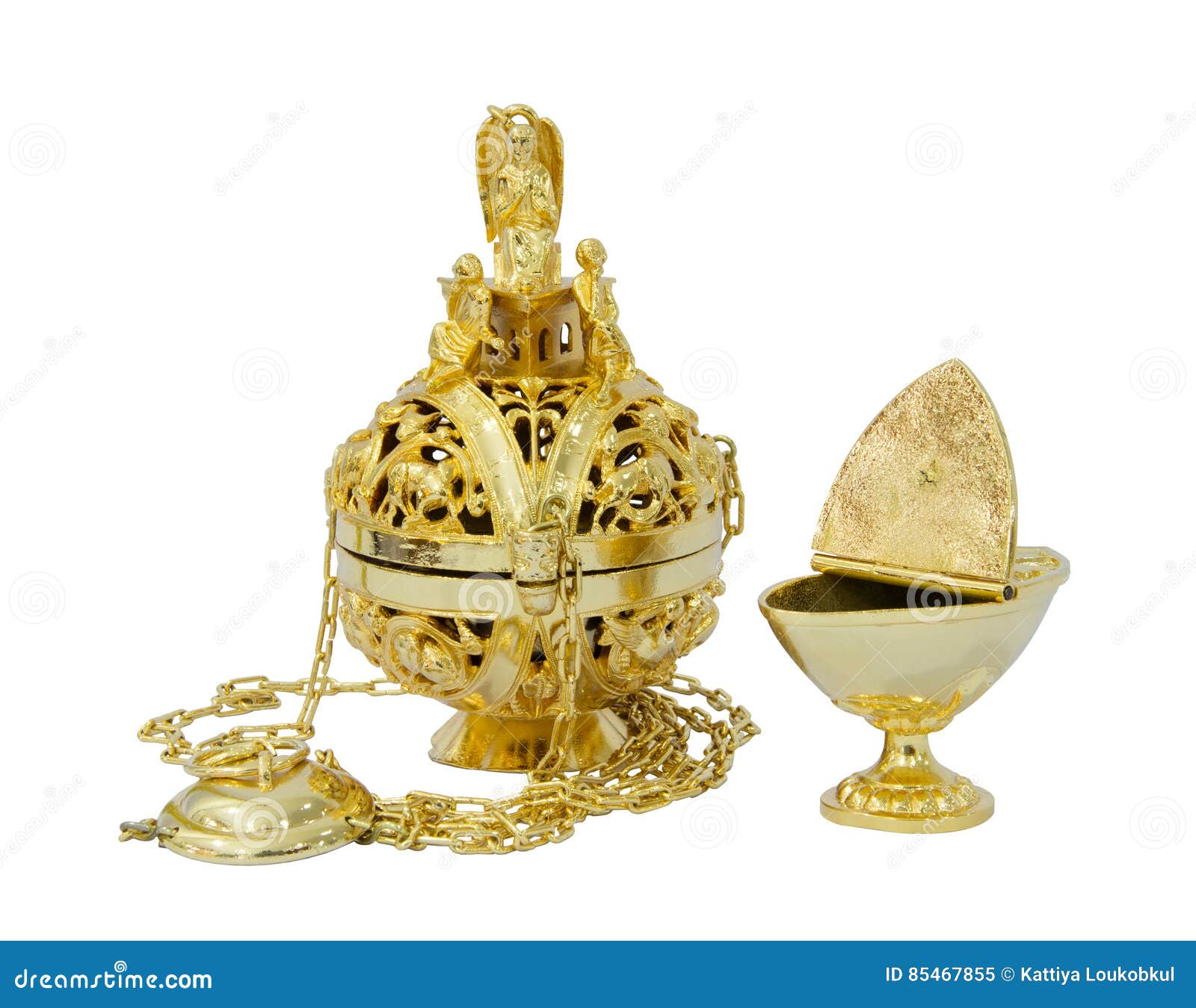Censer Hung and Thurible on White Background Stock Image - Image of ...