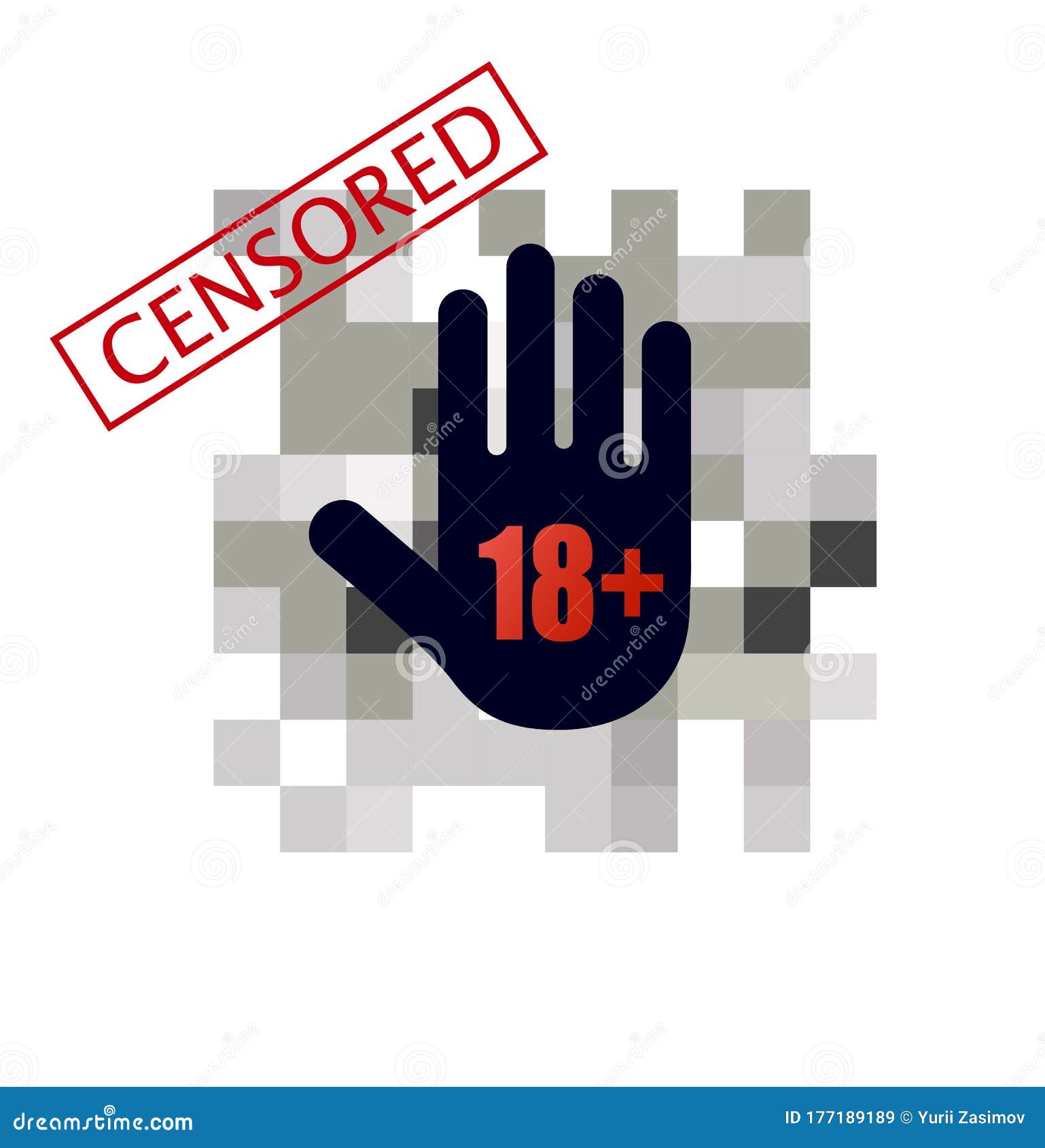 Censor Icon with Black 18 on White Background. Vector Illusration Stock ...