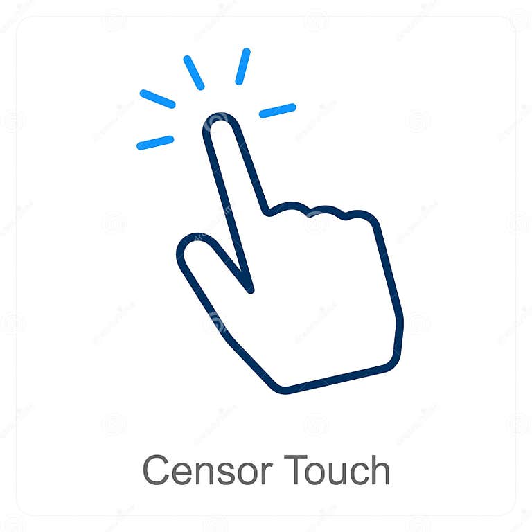 Censor Touch and Finger Icon Concept Stock Illustration - Illustration ...