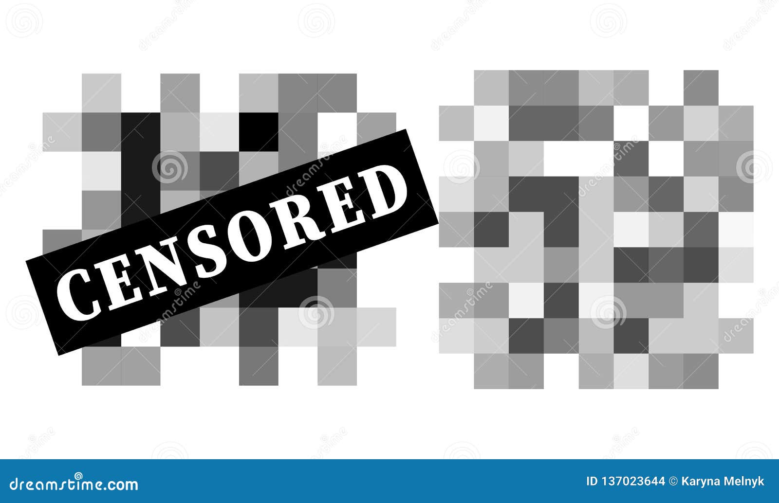 Set of Pixel Censored Signs. Stock Vector - Illustration of graphic ...