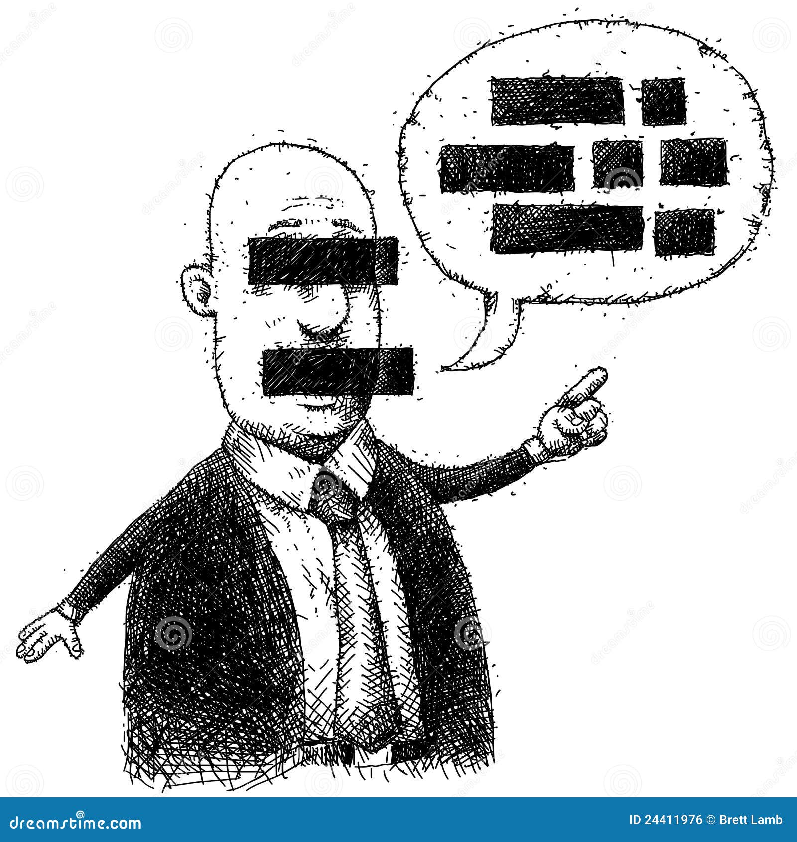 Censored Man stock illustration. Illustration of oppression - 24411976