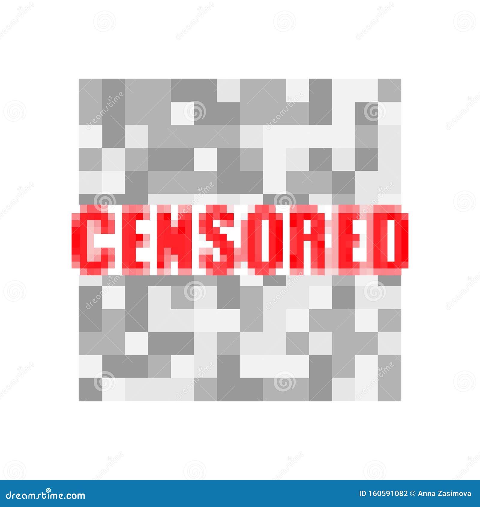 Censored in Red and Black Ink Stamps. Censored Pixel Sign. Stock Vector ...