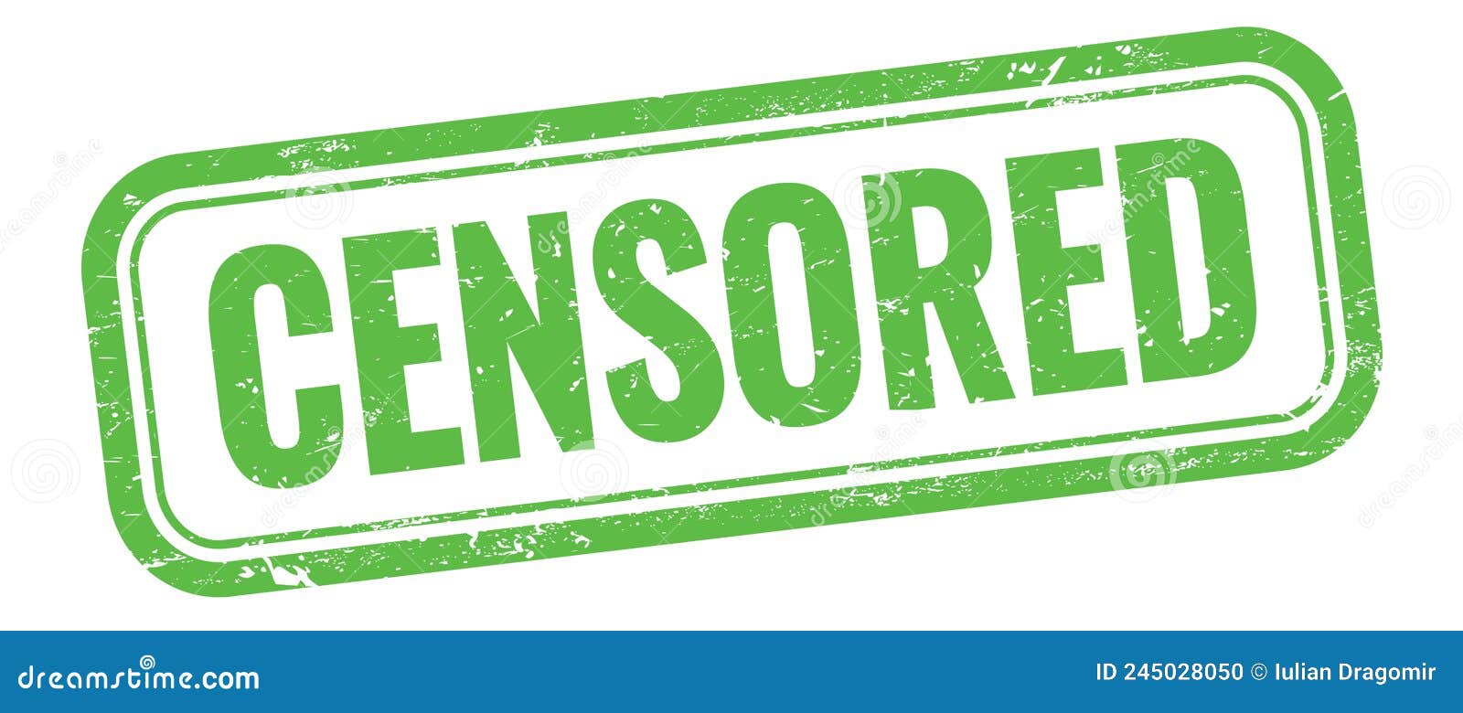 CENSORED Text on Green Grungy Vintage Stamp Stock Illustration ...