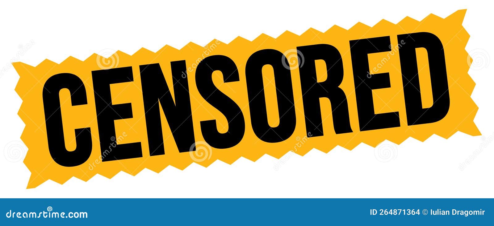 CENSORED Text Written on Orange-black Zig-zag Stamp Stock Illustration ...