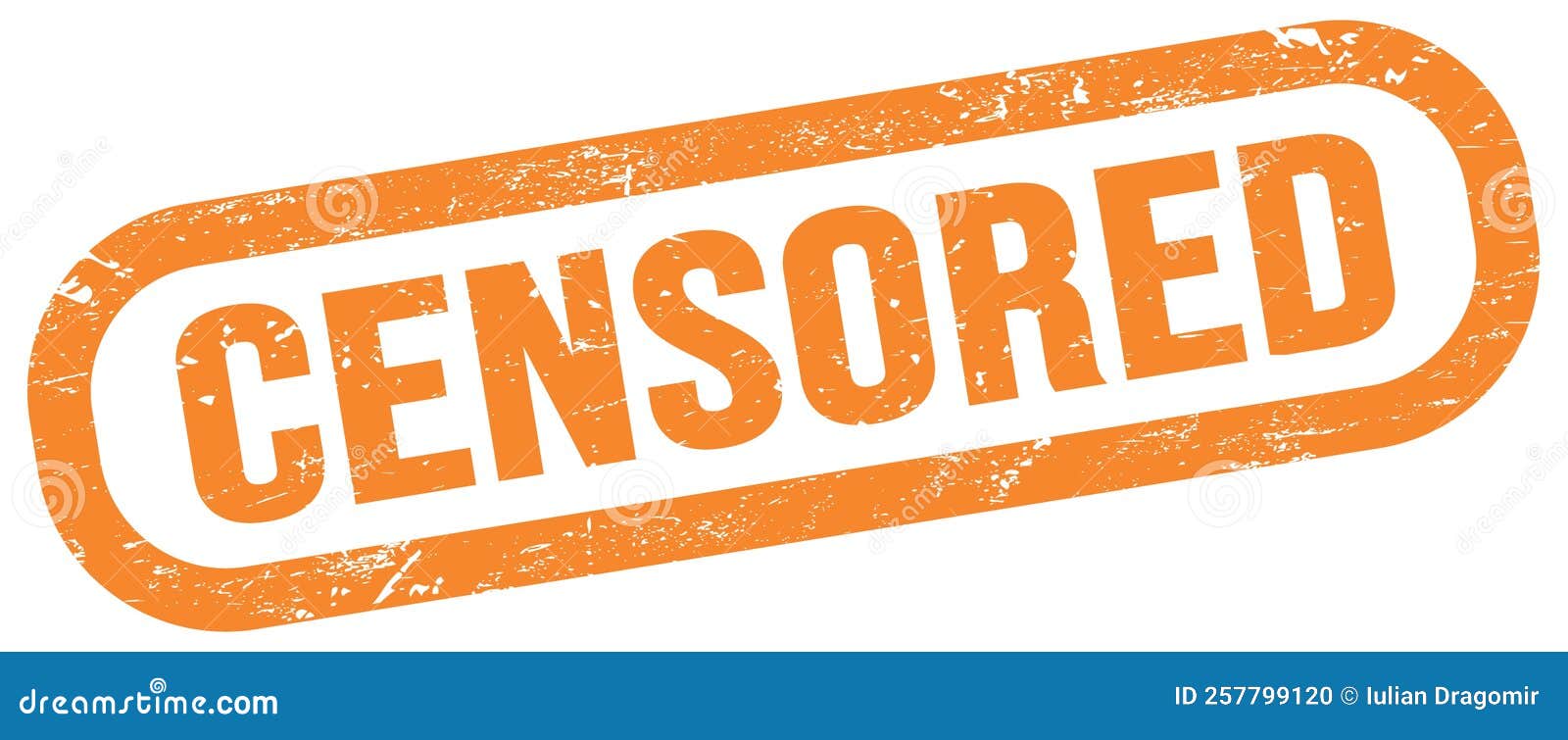 CENSORED, Text Written on Orange Stamp Sign Stock Illustration ...