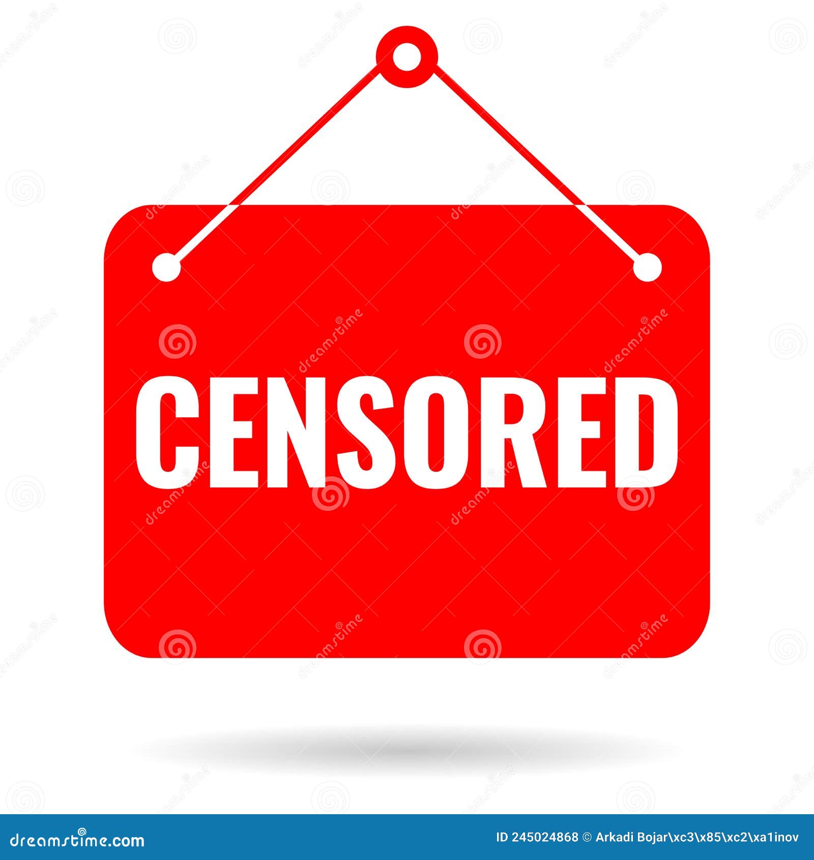 Censored vector sign stock vector. Illustration of flat - 245024868