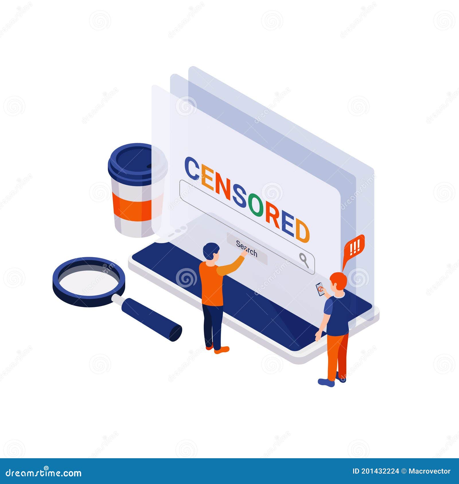 Censored Web Search Composition Stock Vector - Illustration of lock ...